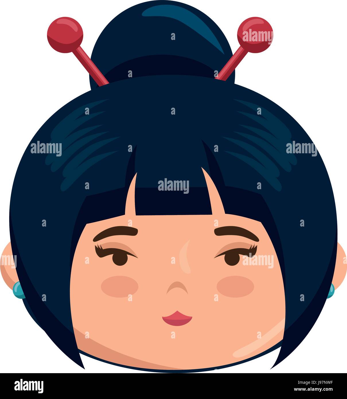 Cute japanese girl face cartoon Stock Vector Image & Art - Alamy