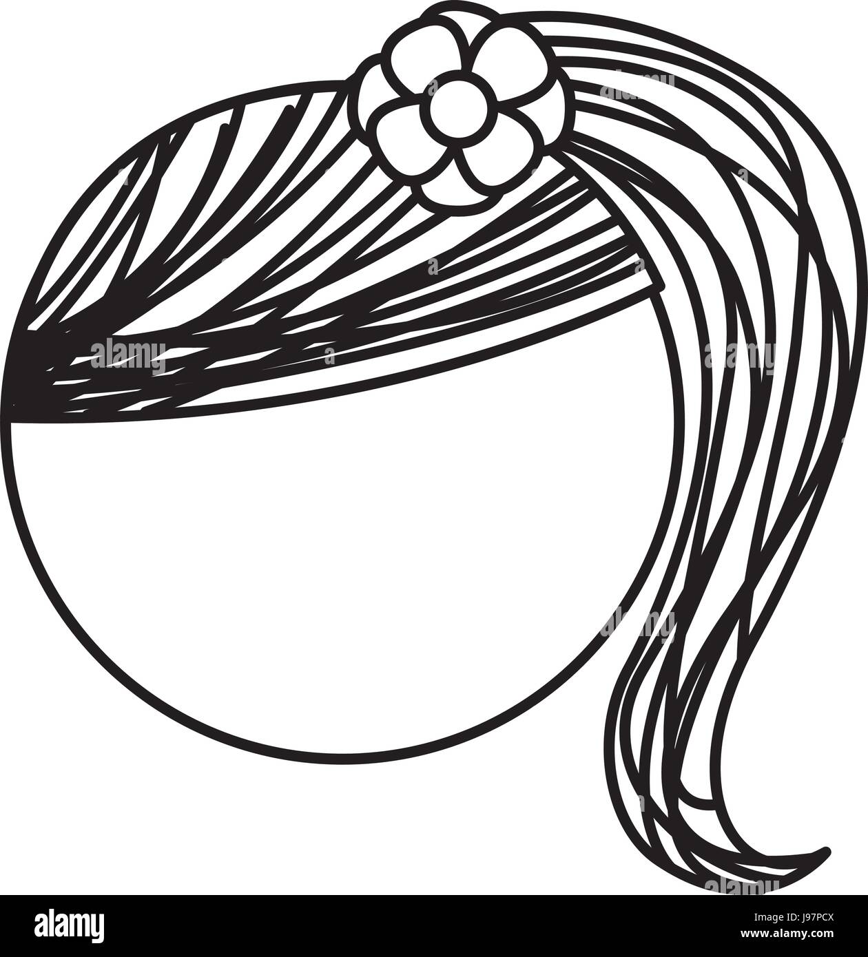 cute girl head drawing character Stock Vector Image & Art - Alamy