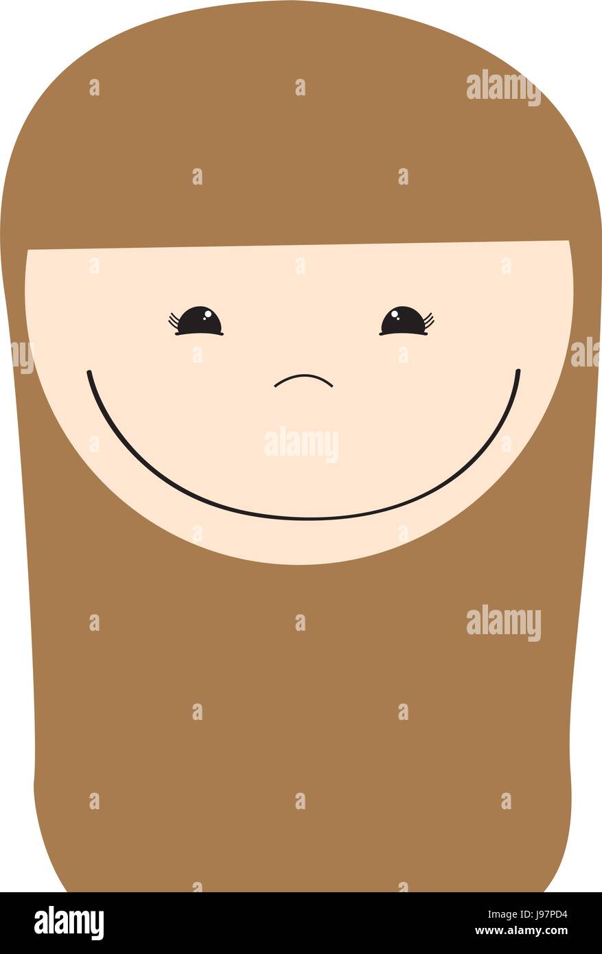 cute girl head drawing character Stock Vector Image & Art - Alamy