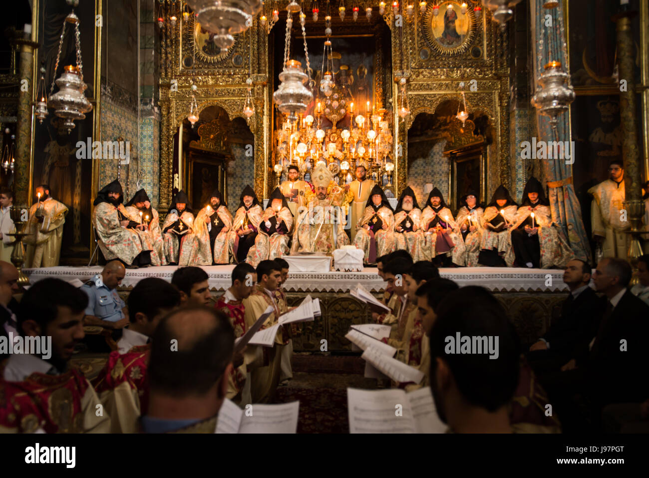 Armenian Patriarch of Jerusalem, Nourhan Manougian, leads a special ...