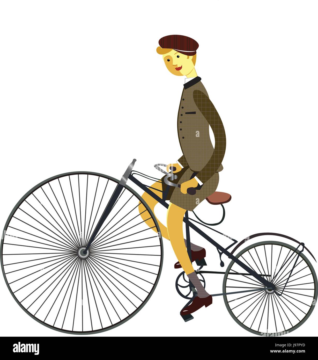 Man on bicycle vintage Stock Vector Images - Alamy