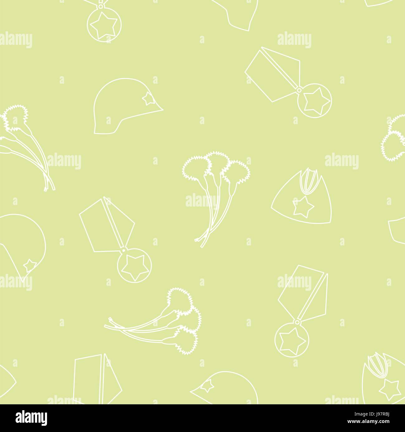9 May. Victory day. Seamless pattern. Background of cloves, Cap, helmet ...