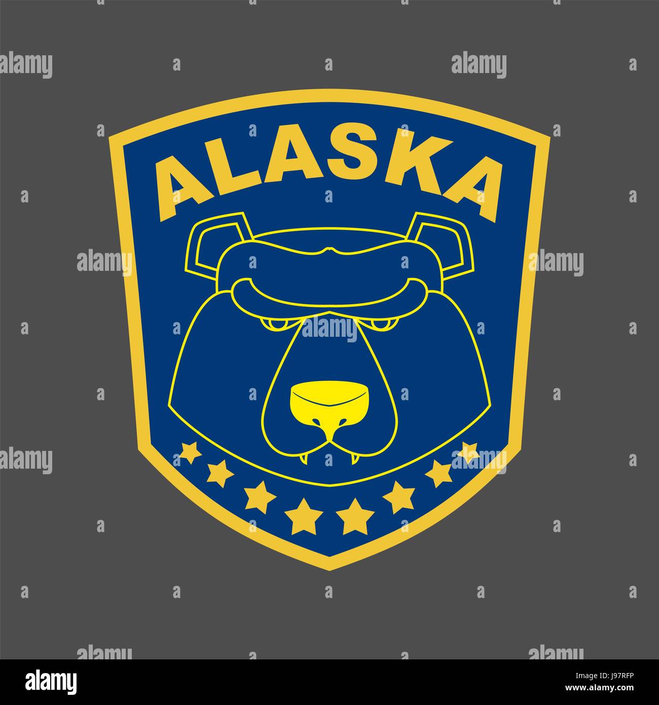 Alaska bear. Stripe or emblem depicting muzzle of a bear. Alaska logo ...