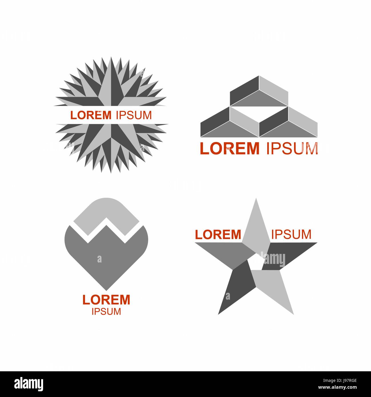 Set of logos in grey. Vector icons templates Stock Vector Image & Art ...