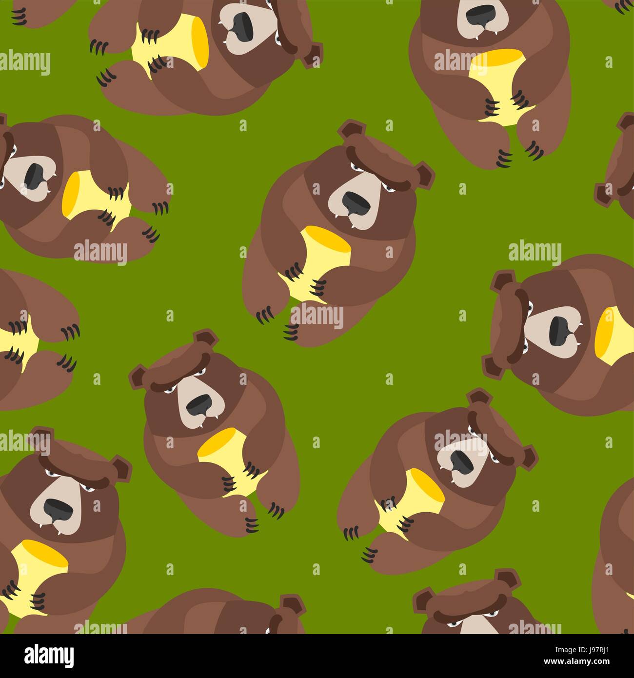 Bear seamless pattern. Vector background of wild animals Stock Vector ...