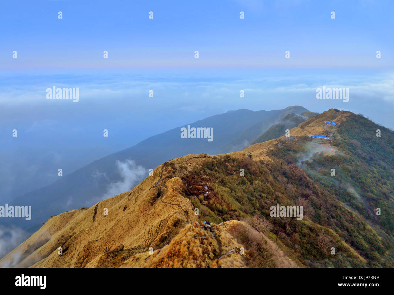 Mountain Landscape in Himalaya. Ridge Above clouds Stock Photo - Alamy