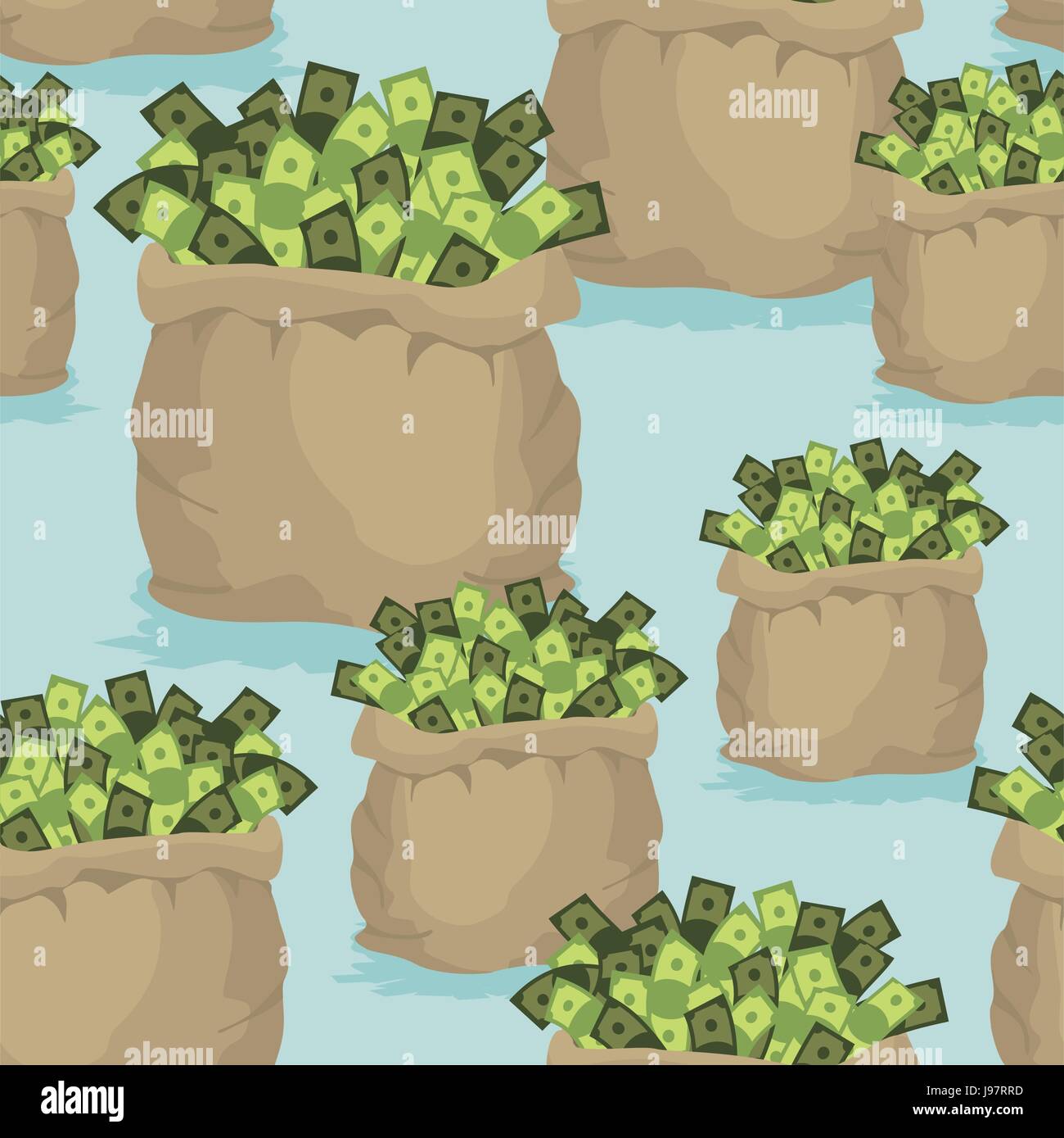 Cash bag seamless background. Pattern of dollars of money. Ornament of ...