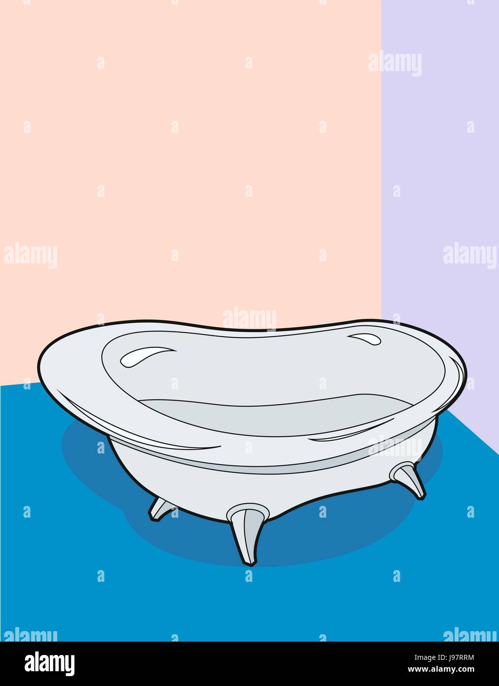 bath bathroom, bath white, vector cartoon illustration Stock Vector ...