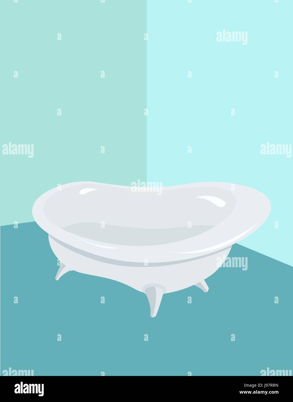 bath bathroom, bath white, vector cartoon illustration Stock Vector ...