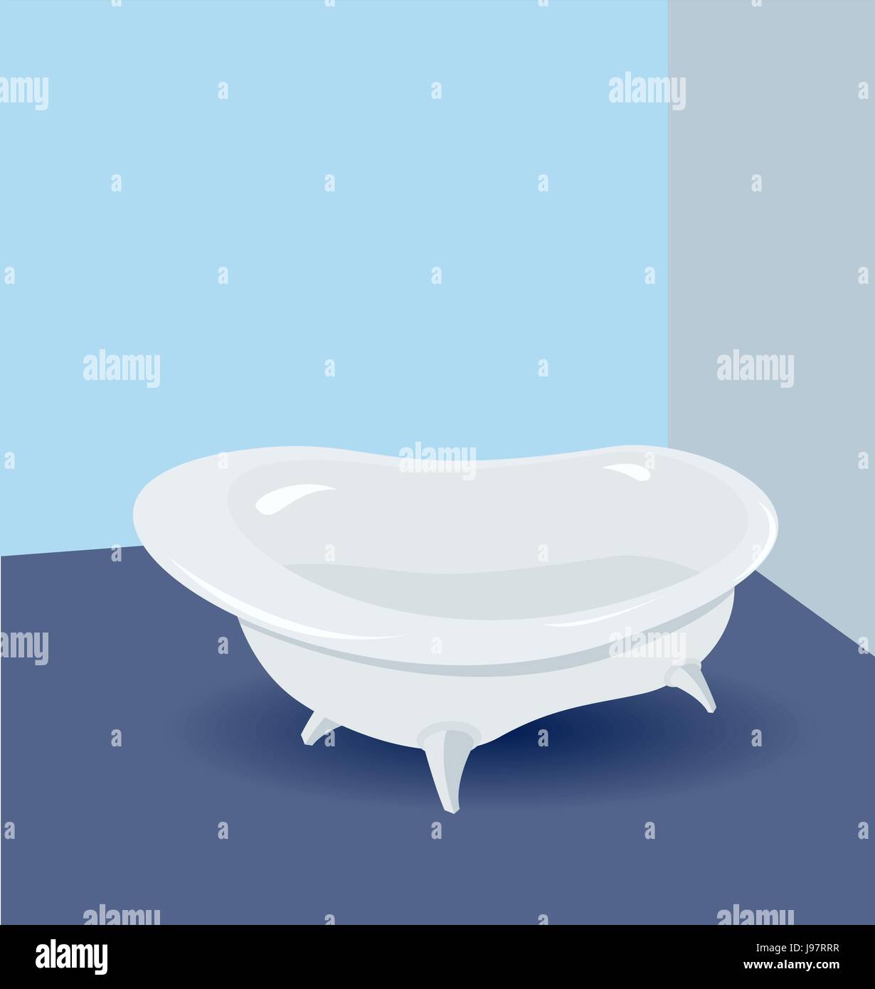 bath bathroom, bath white, vector cartoon illustration Stock Vector ...