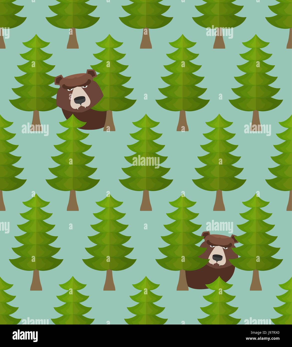 Bear forest seamless pattern. Vector illustration Stock Vector Image ...