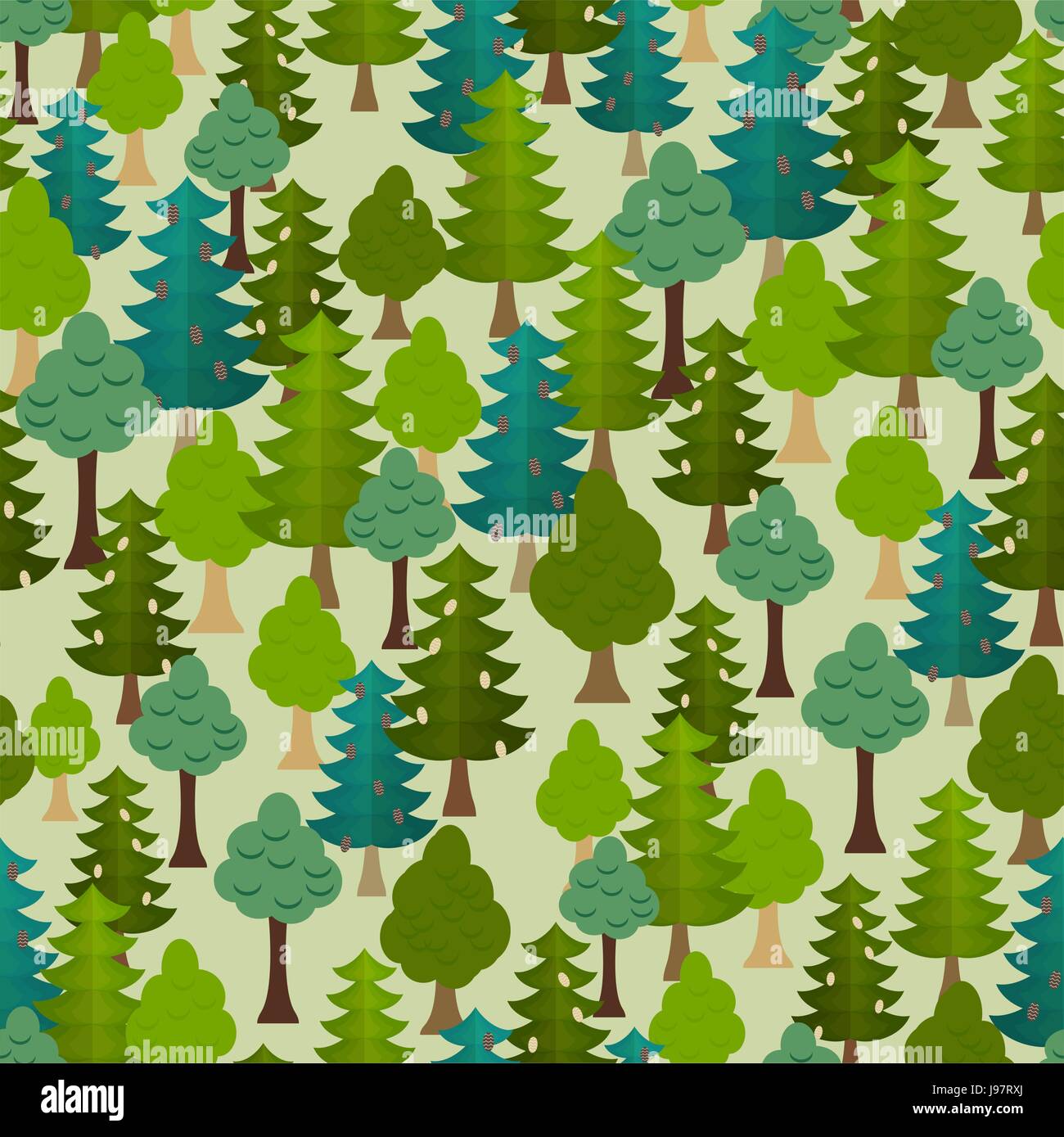 Seamless forest pattern. Cartoon tree Stock Vector Image & Art - Alamy
