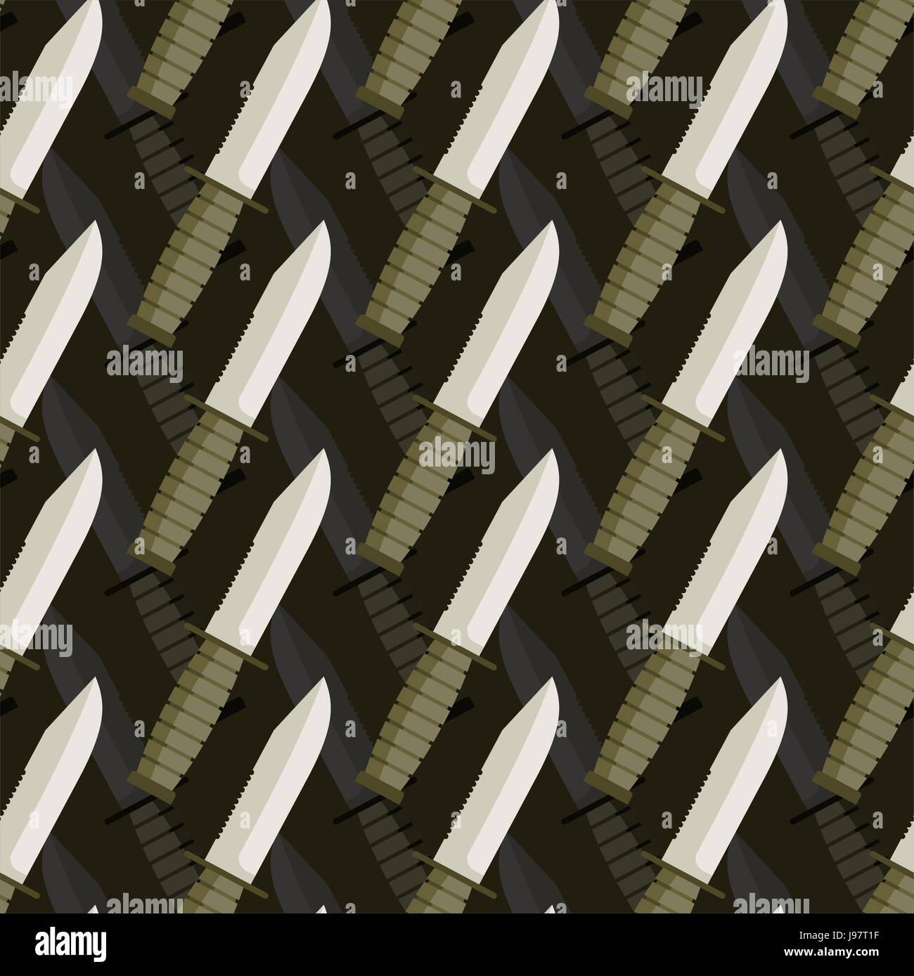 Military dagger seamless pattern. 3d background of knives. Army ...