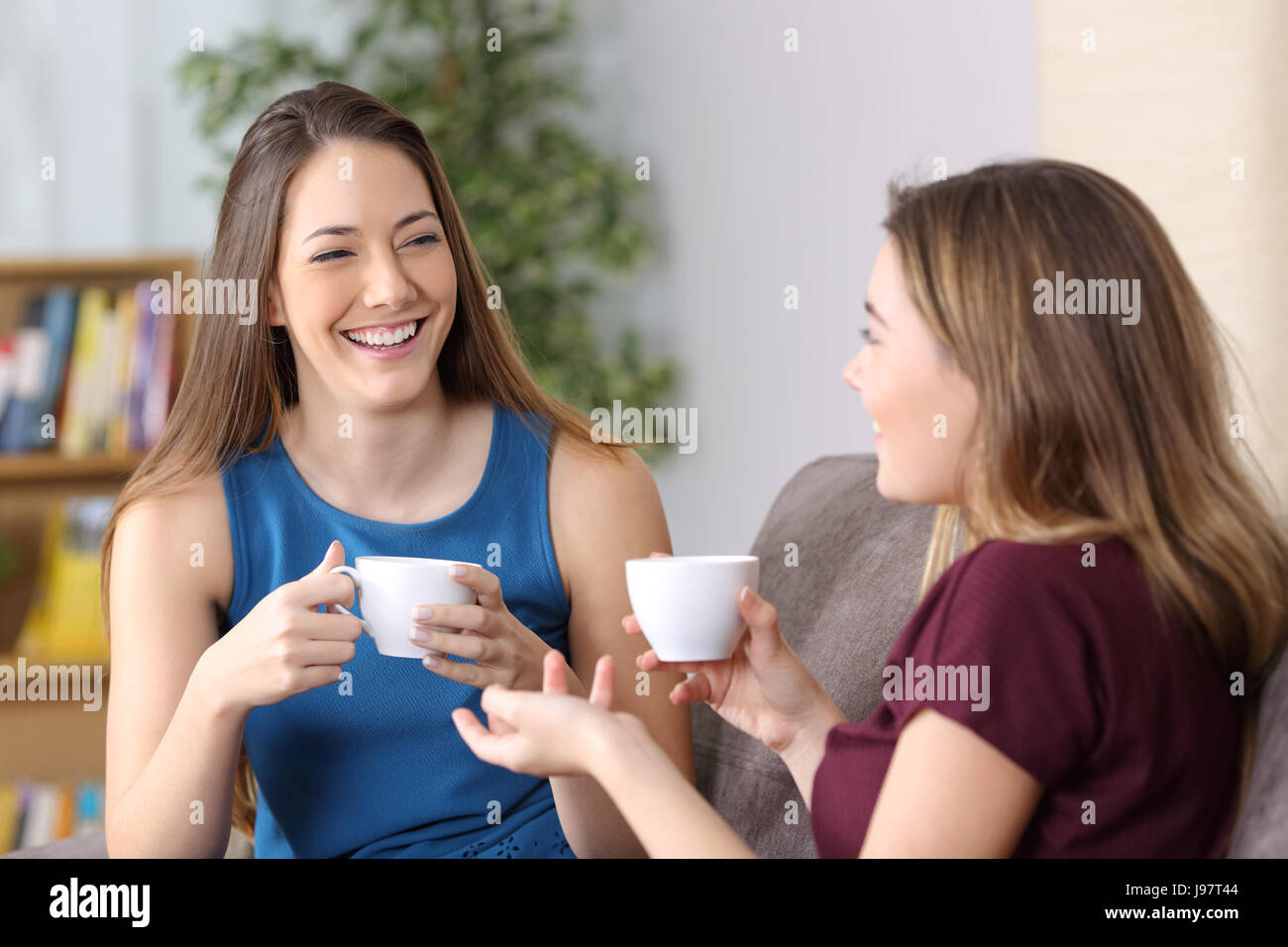 Women in a conversation at a tea party hi-res stock photography and ...