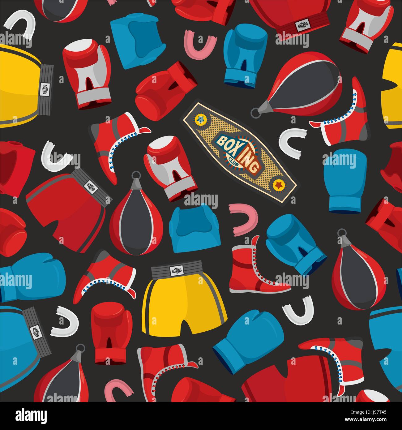 Boxing Seamless Pattern, sports background. Boxing equipment: gloves ...