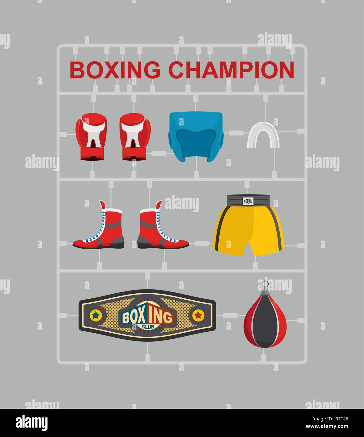 Boxing champion Plastic model kits. Vector illustration Stock Vector ...