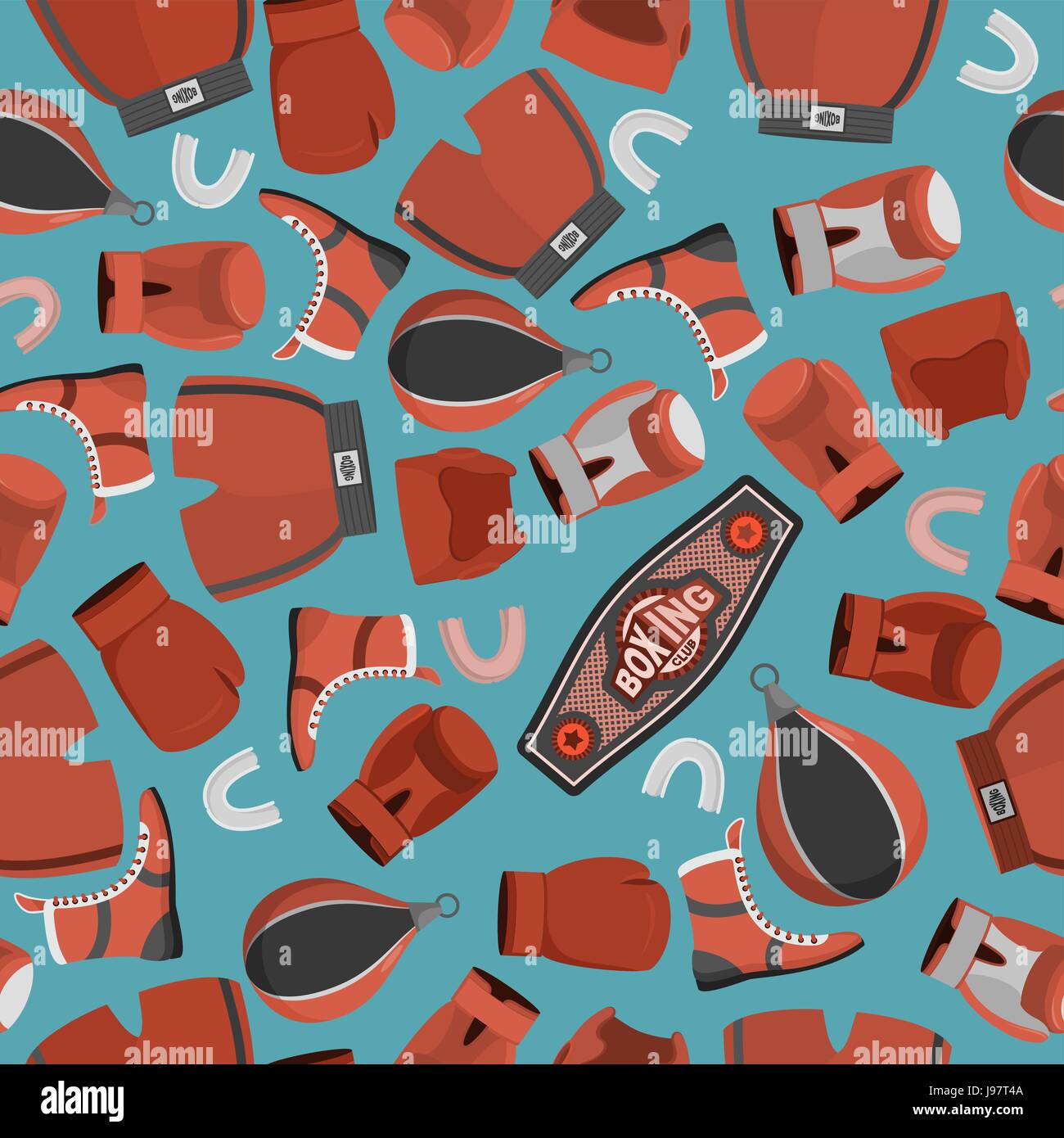Boxing objects Seamless Pattern background. Gloves and helmet. Sport ...
