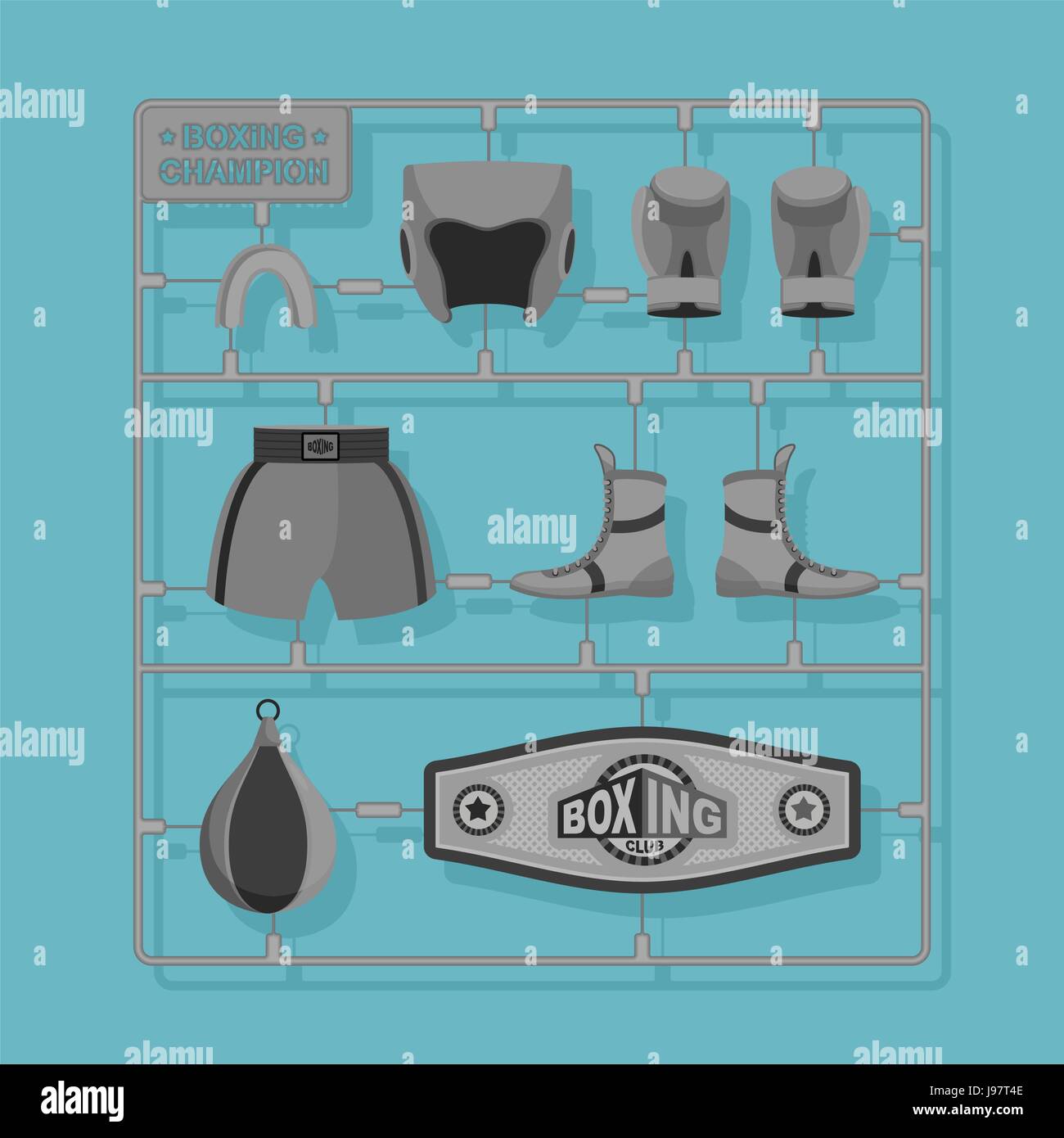 Boxing plastic modeling part. Vector illustration Stock Vector Image ...