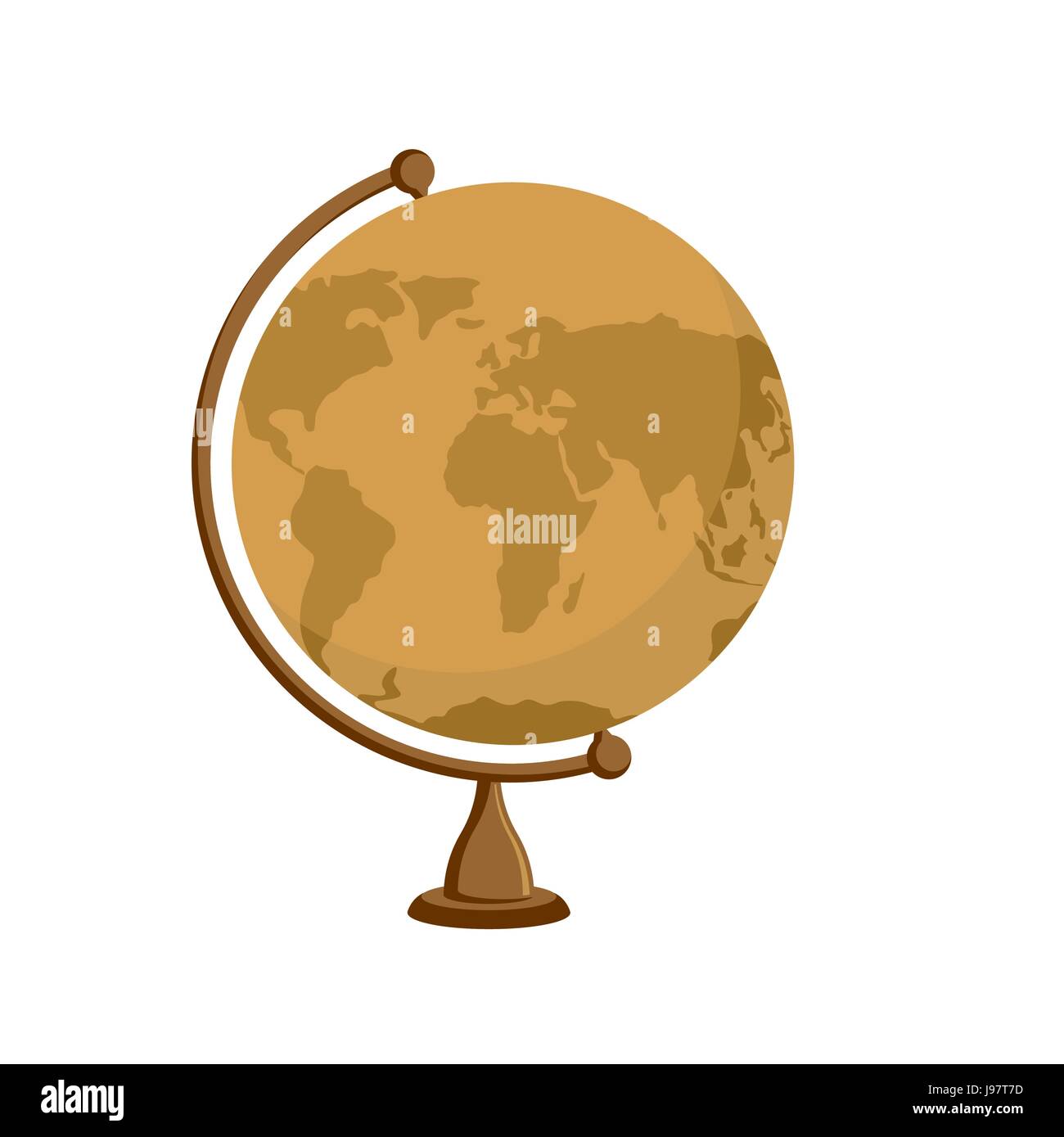 Planet earth - ancient school globe on stand. Subject for study of ...