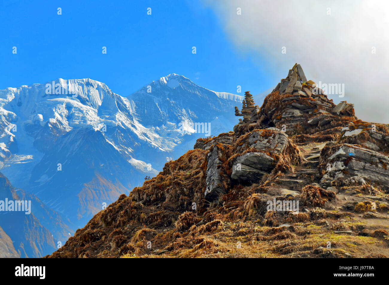 Mountain Landscape in Himalaya. Piramid of stones Stock Photo - Alamy