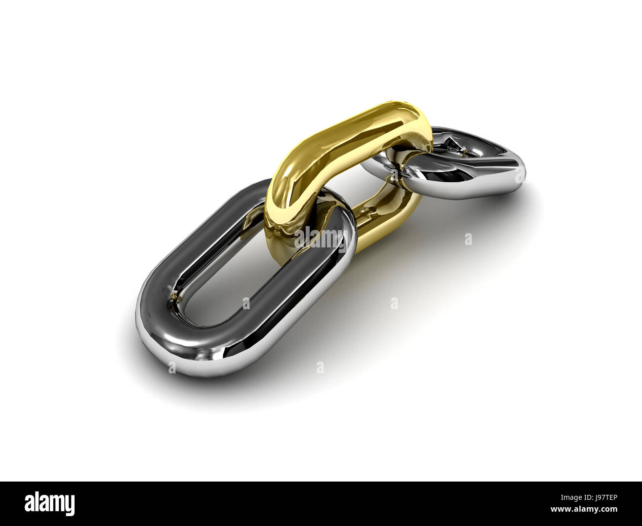 3D single chain link isolated on white background Stock Photo - Alamy
