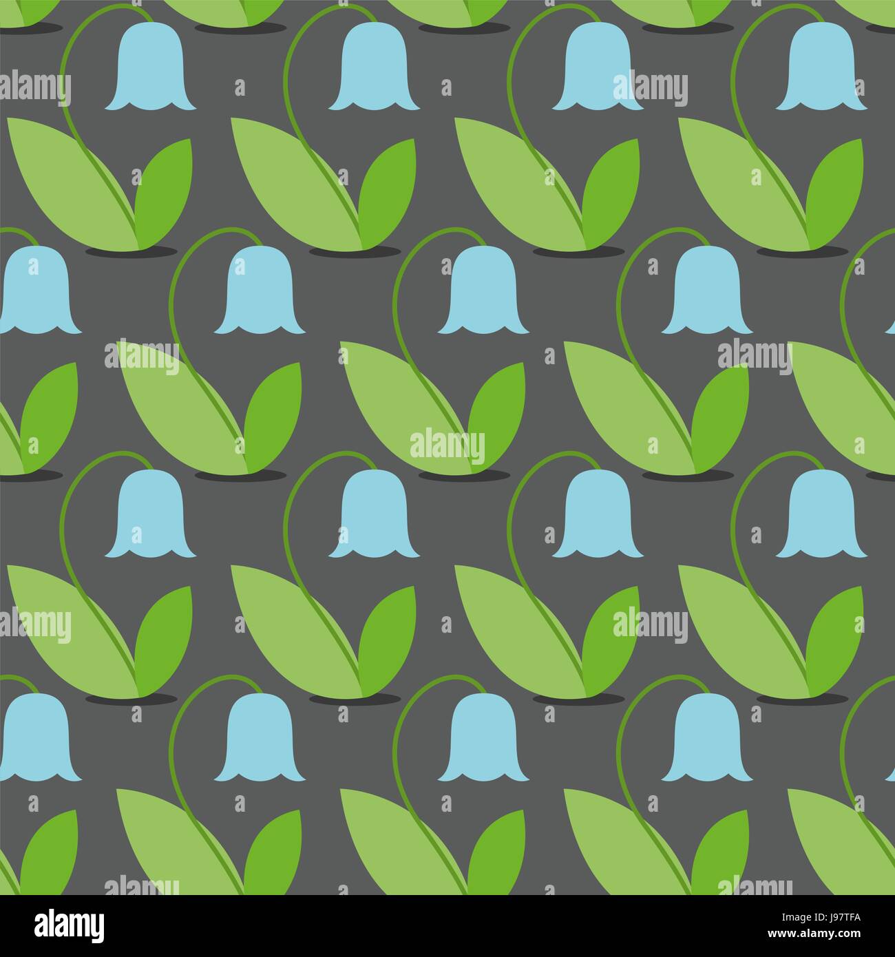 Blue bells seamless pattern. Flowers Vector background. Retro fabric ...