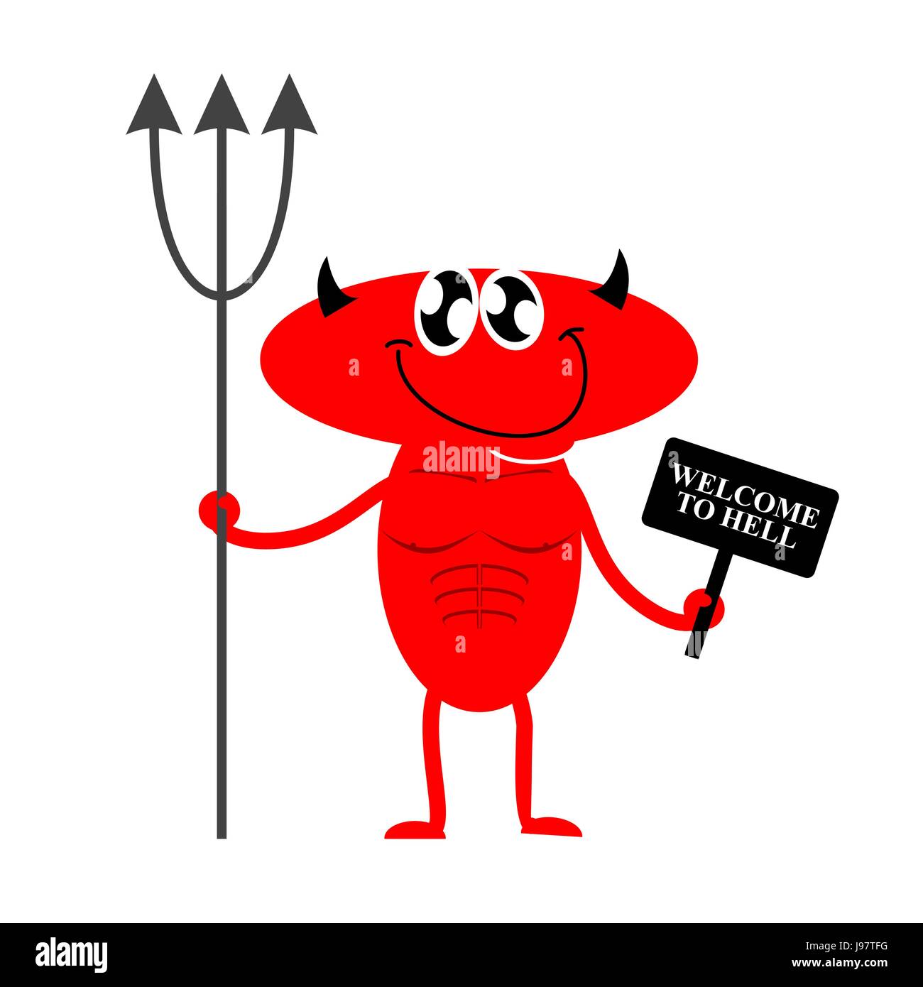 Vector illustration devil horns trident hi-res stock photography and ...