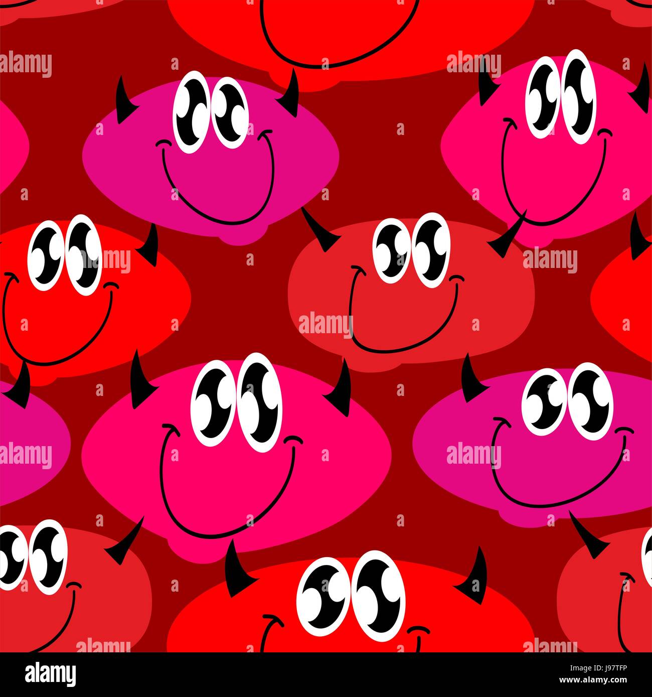 Red Devil seamless pattern. Many Devils. Vector background Stock Vector ...