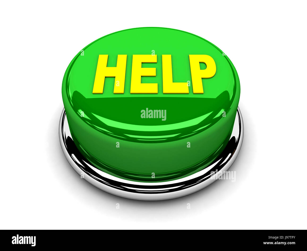3d button green help support protection push Stock Photo - Alamy