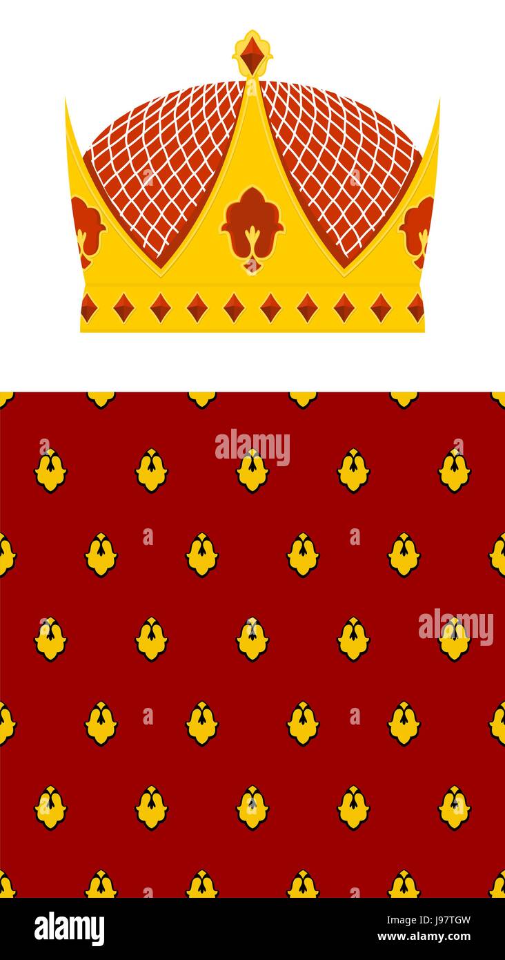 Set Crown and mantle. Royal Crown. Jewelry accessory made of gold for ...