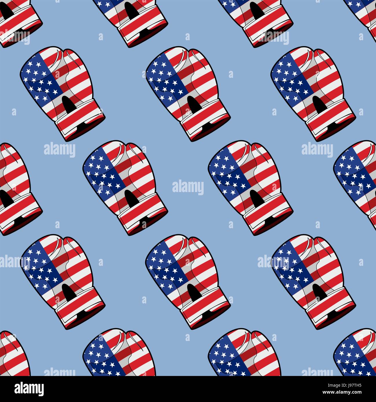 Boxing Glove with flag of America seamless pattern. Sporty accessory ...