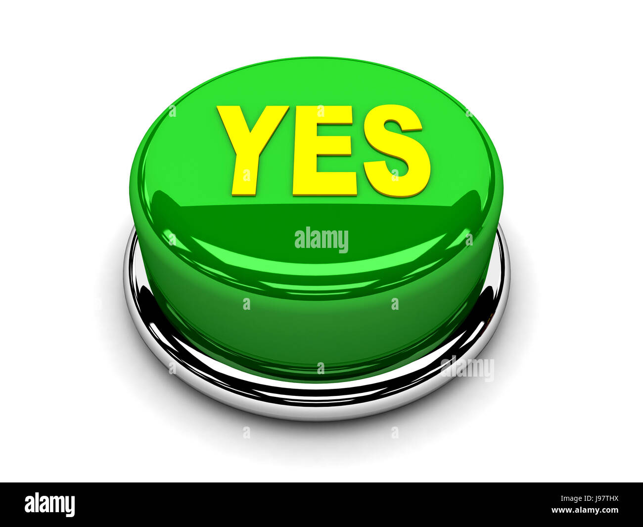 3d button green yes consented push Stock Photo - Alamy