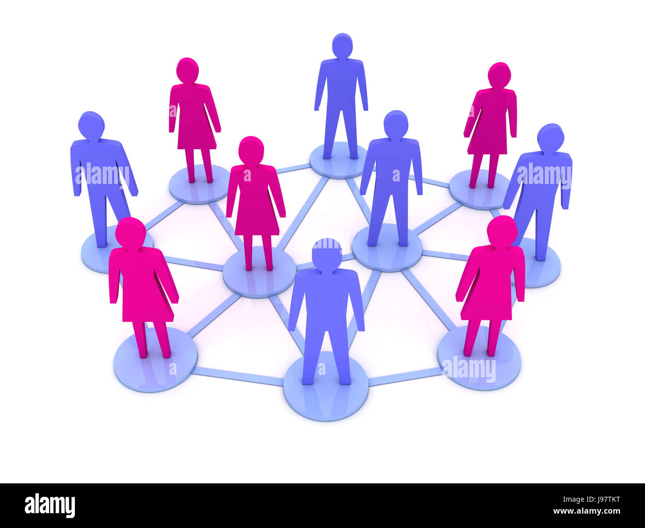 People connections. Social Network. Concept 3D illustration Stock Photo ...