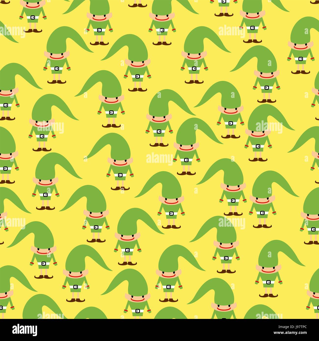Elf seamless pattern. Christmas background. Ornament of Santa Helper ...