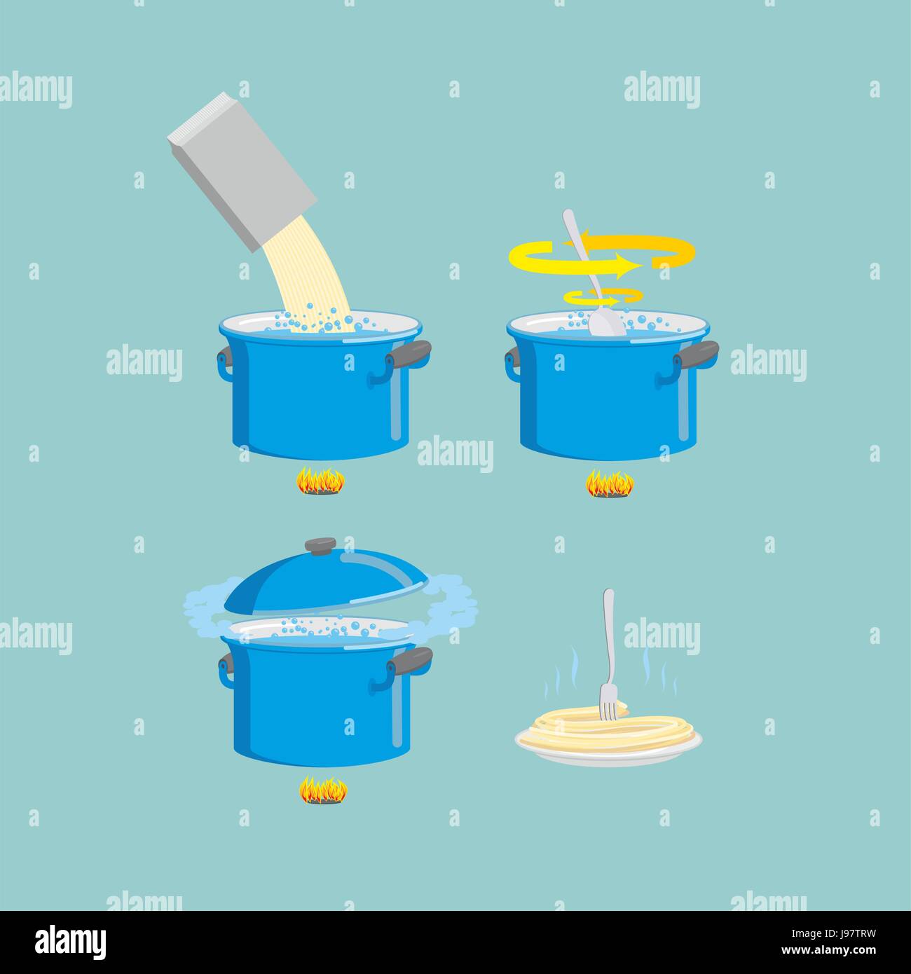 Illustration of salt boiling hi-res stock photography and images - Alamy