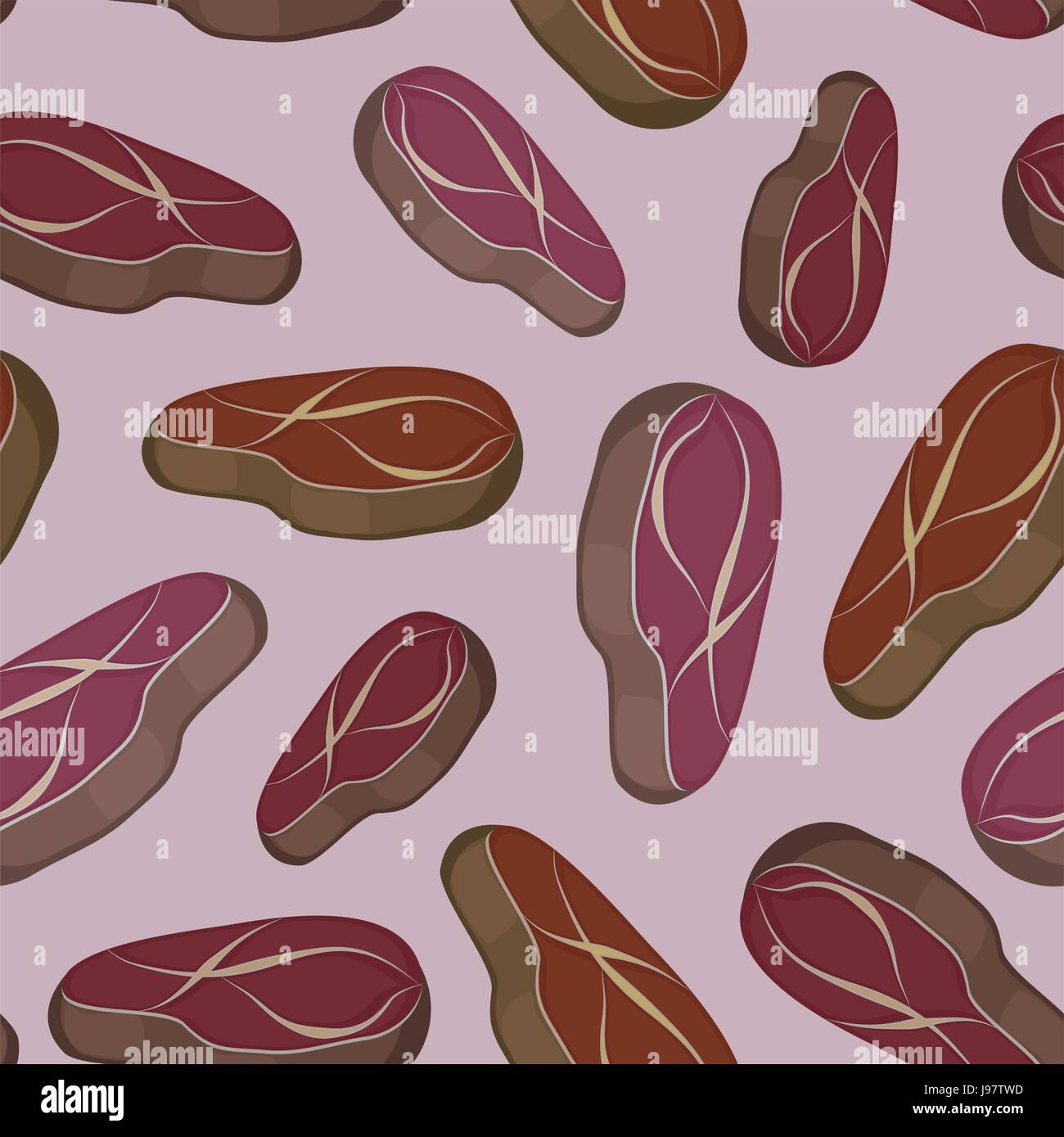 Piece of meat vector pattern. Steaks seamless background. Cuts of meat ...