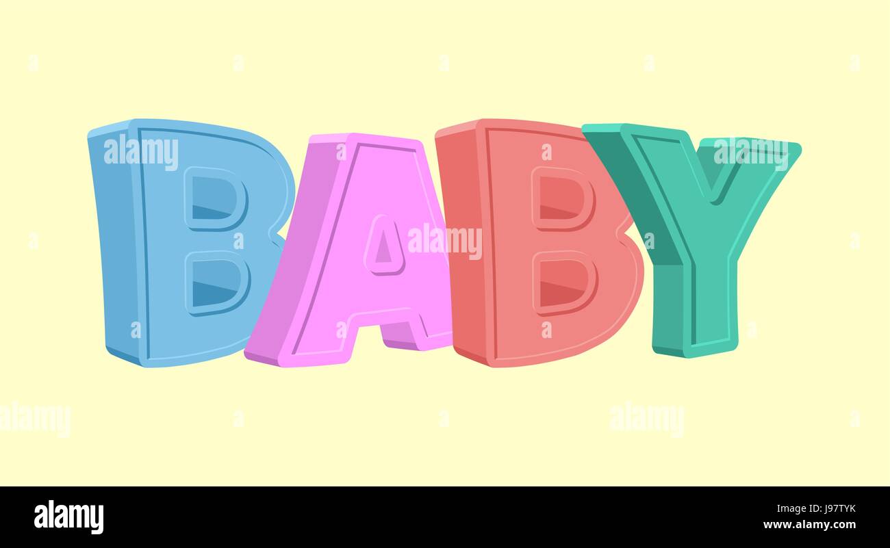 Colorful cartoon BABY text on white background Stock Vector Image & Art ...