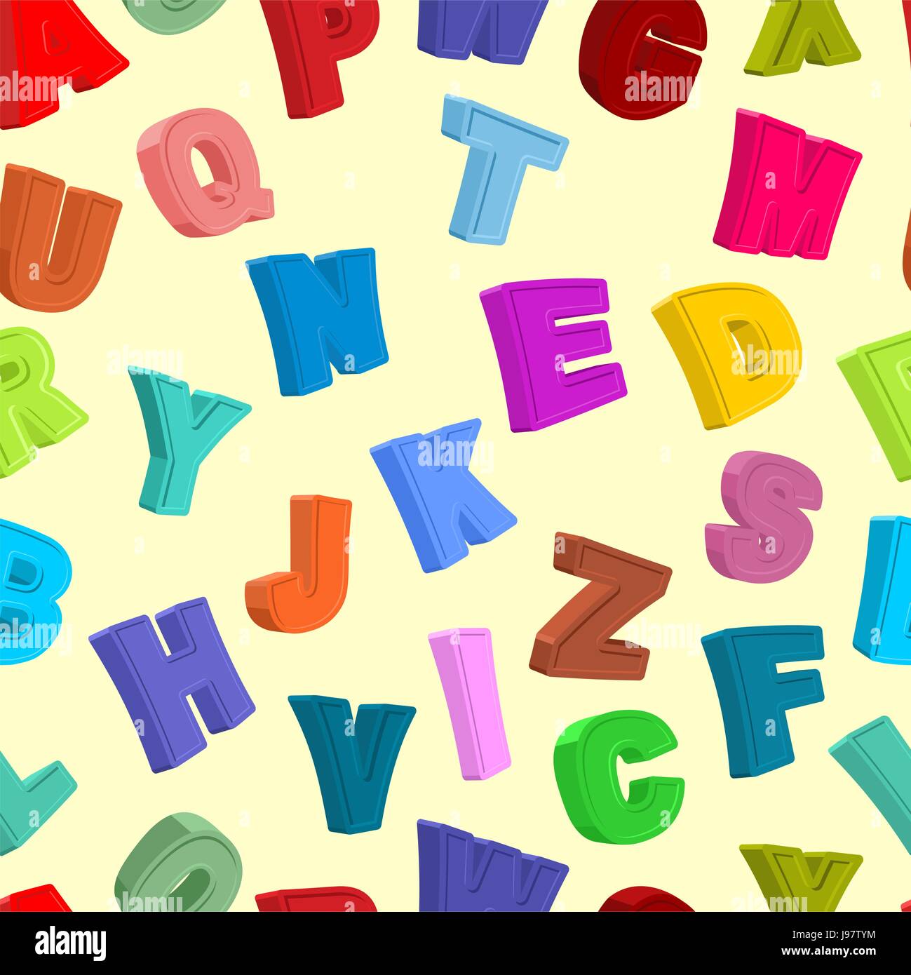 ABC Seamless pattern. Coloured letters background. Vector illustration ...