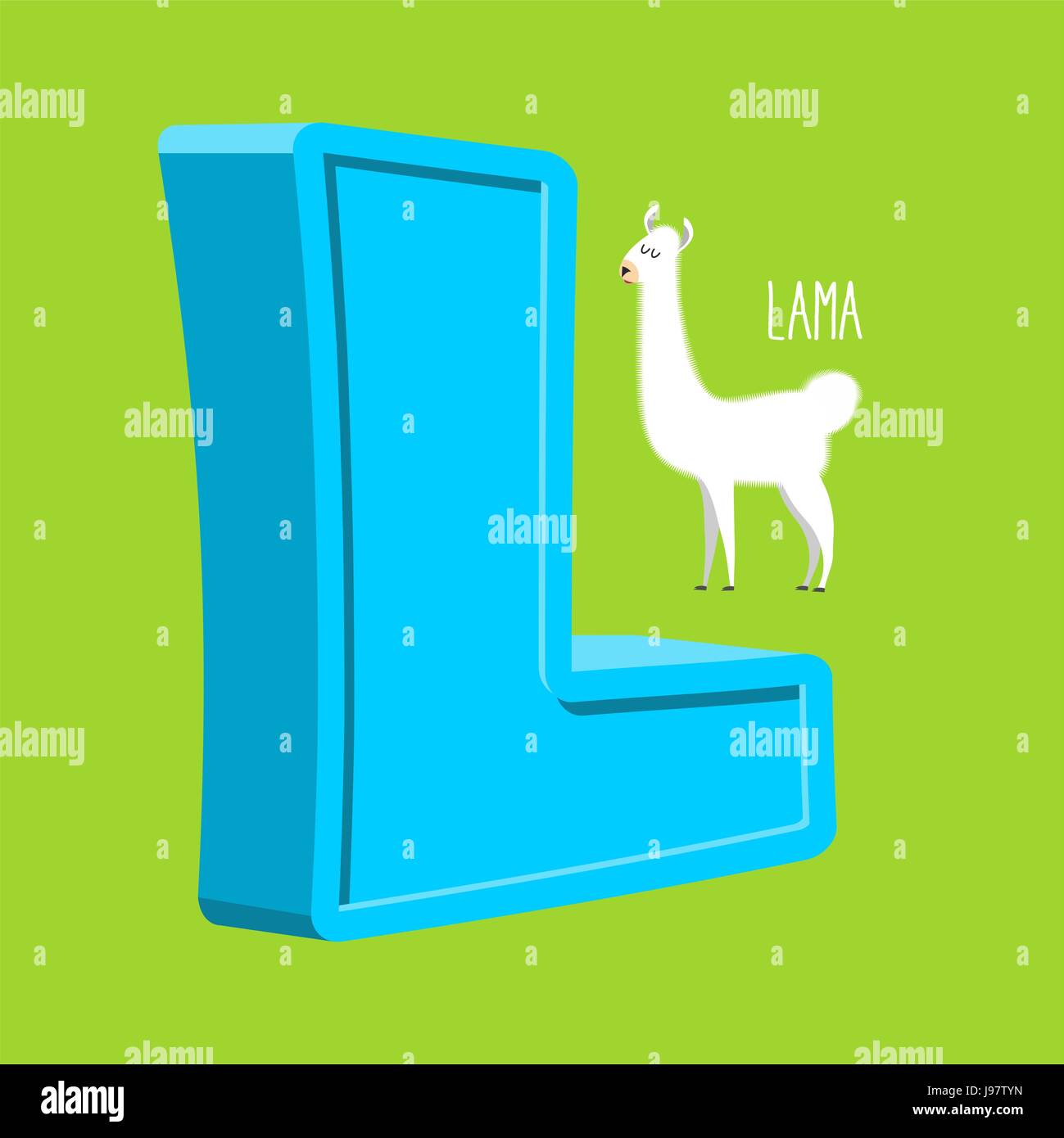Letter "L" Animal Lama. Animals Alphabet vector Stock Vector Image ...