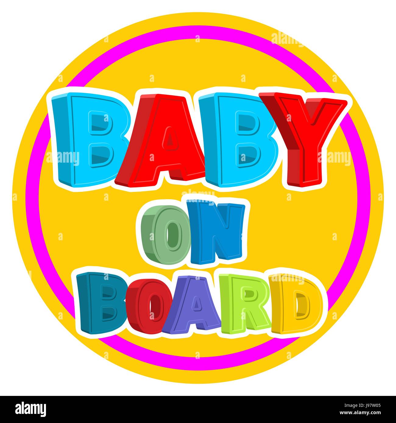 Baby on board. Sign sticker on car with children Stock Vector Image ...