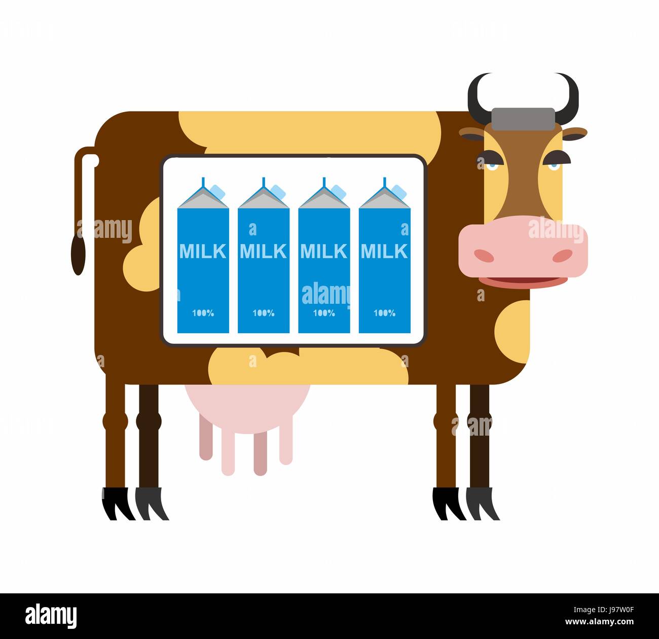 Group cows cartoon hi-res stock photography and images - Alamy
