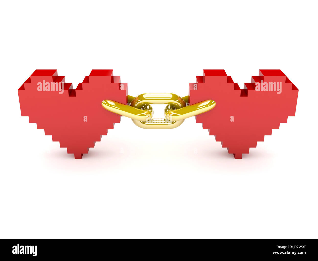 Two hearts linked together hi-res stock photography and images - Alamy