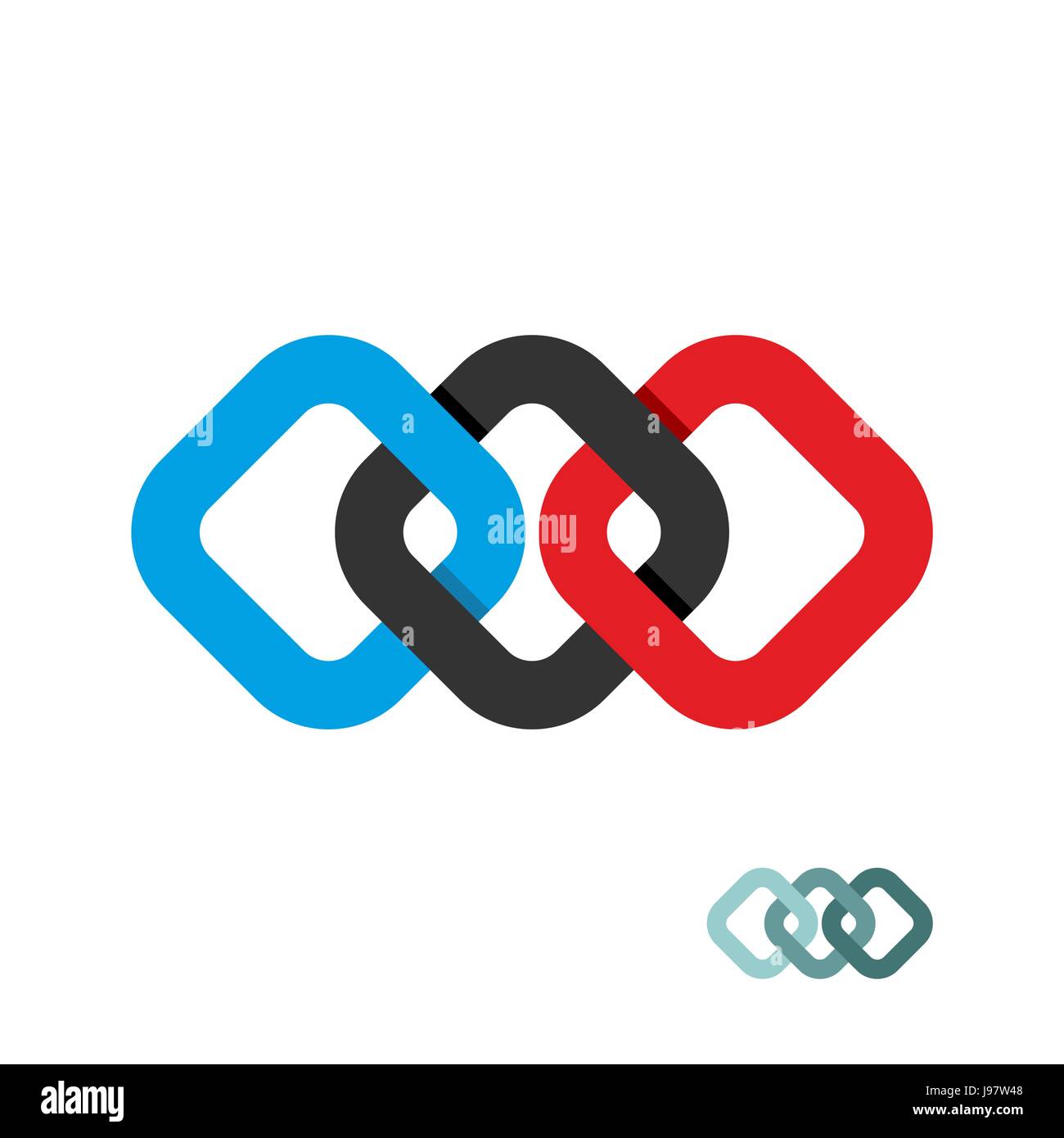 Connection of three squares. Design element for Logo of squares. Logo ...