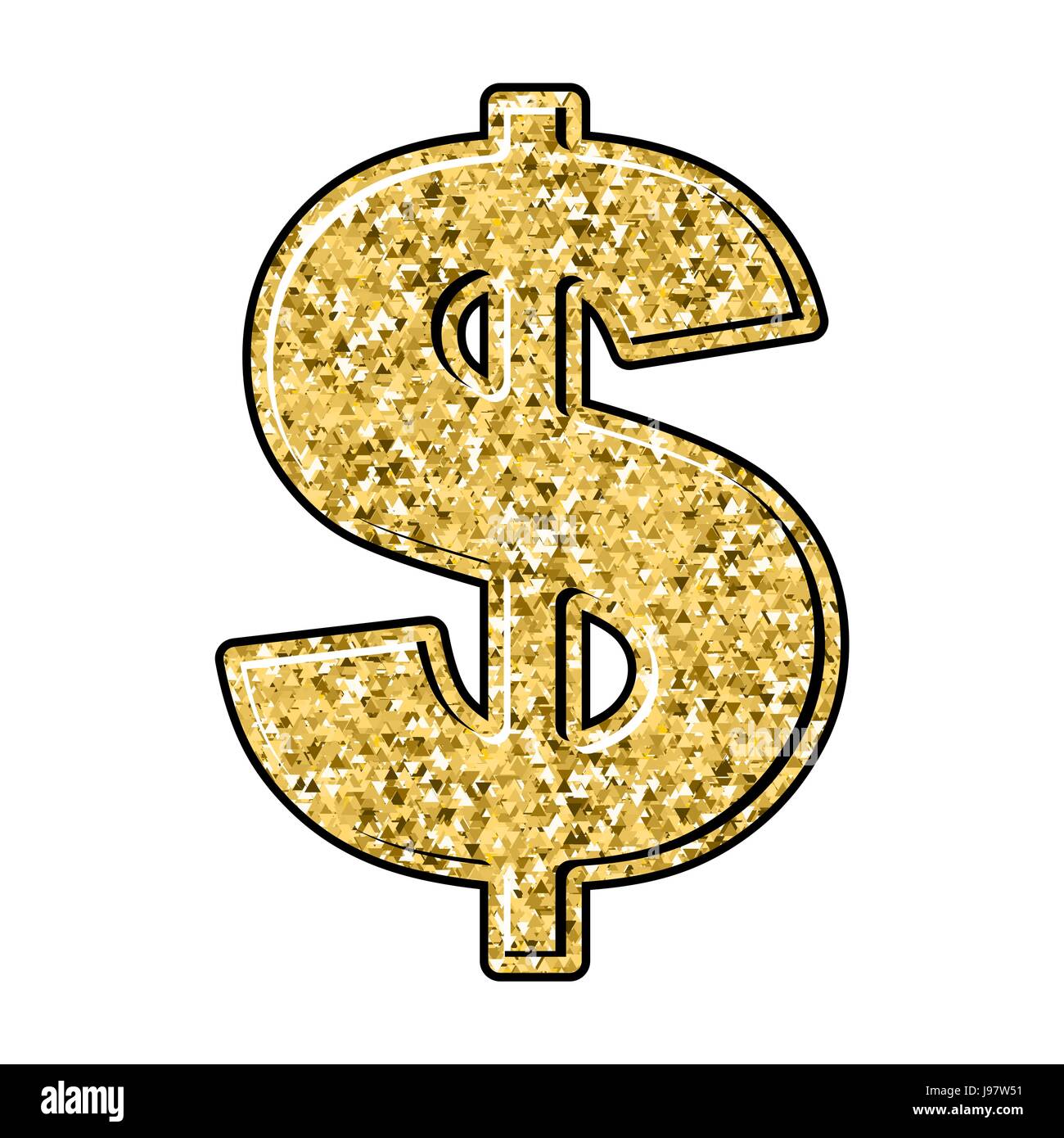 Gold dollar. Currency sign of precious metal. American national money ...