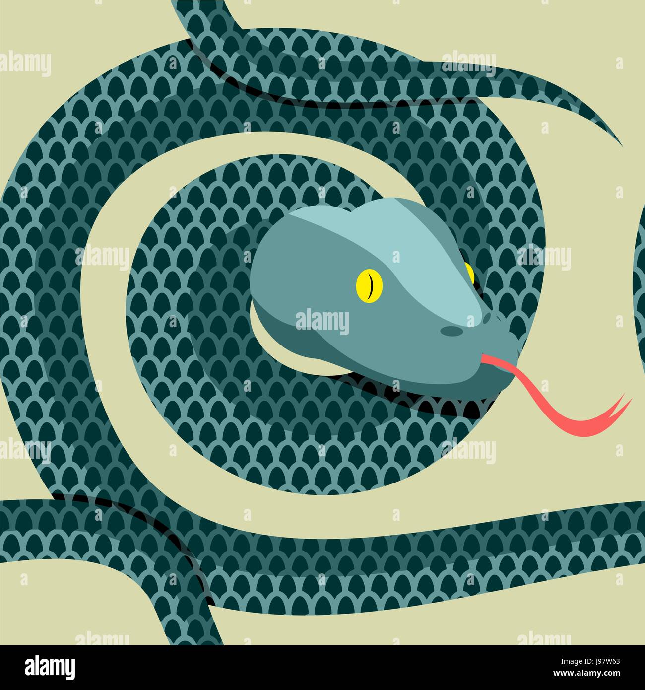 Snake seamless pattern. Longest reptile Python. Vector ornament ...