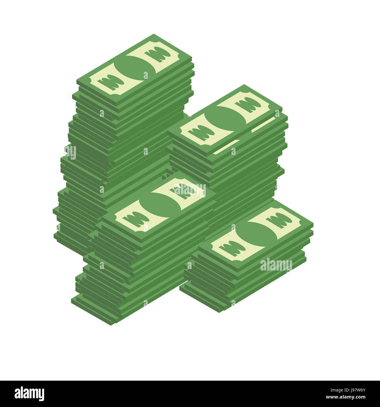 Bunch of cash. Piles of dollars. Wealth. Vector illustration Stock ...