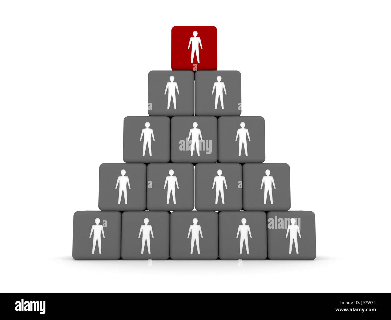 Concept of hierarchy. Leader at the top. 3D illustration Stock Photo ...