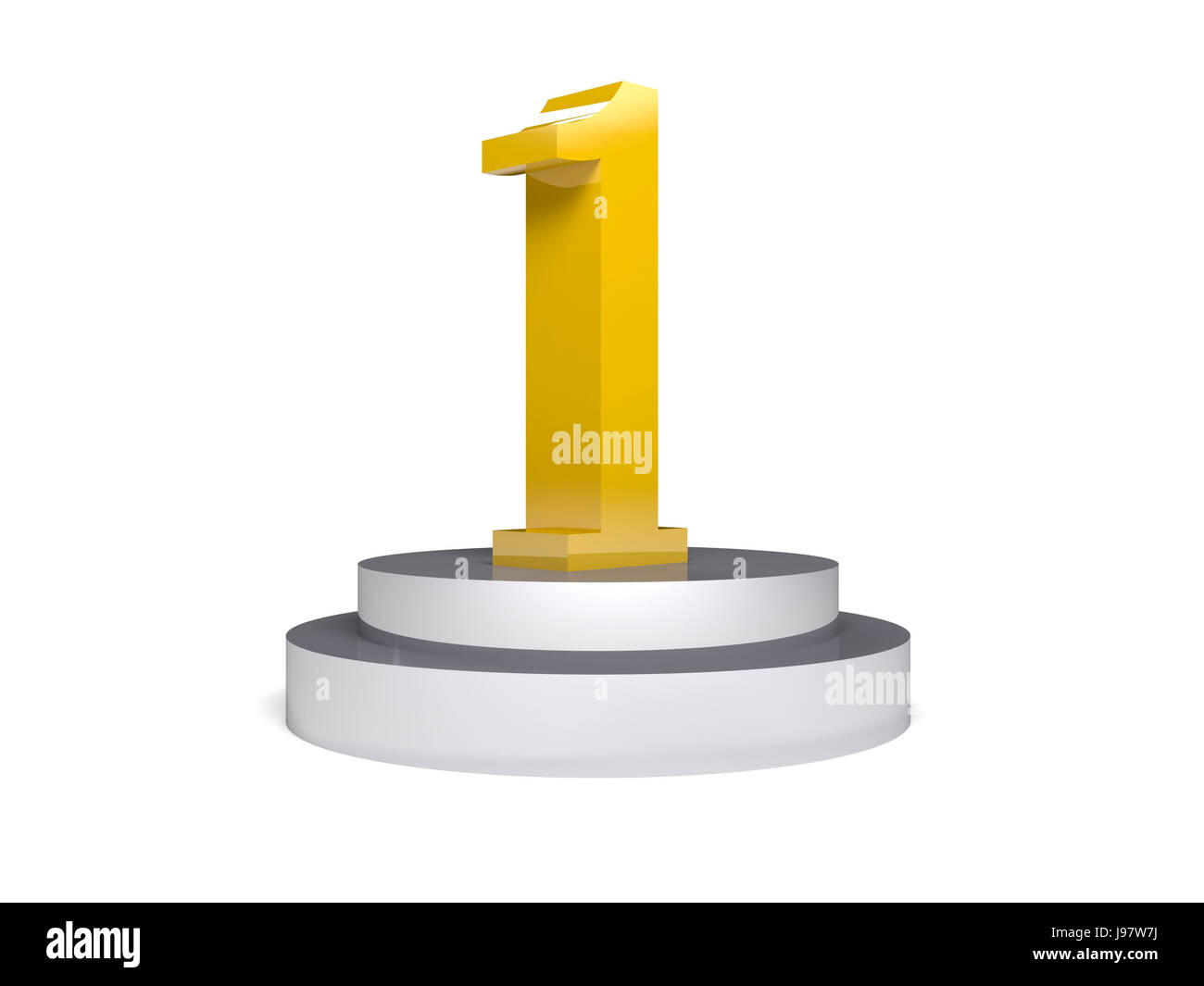 Shiny 3D first place on podium. Concept illustration Stock Photo - Alamy