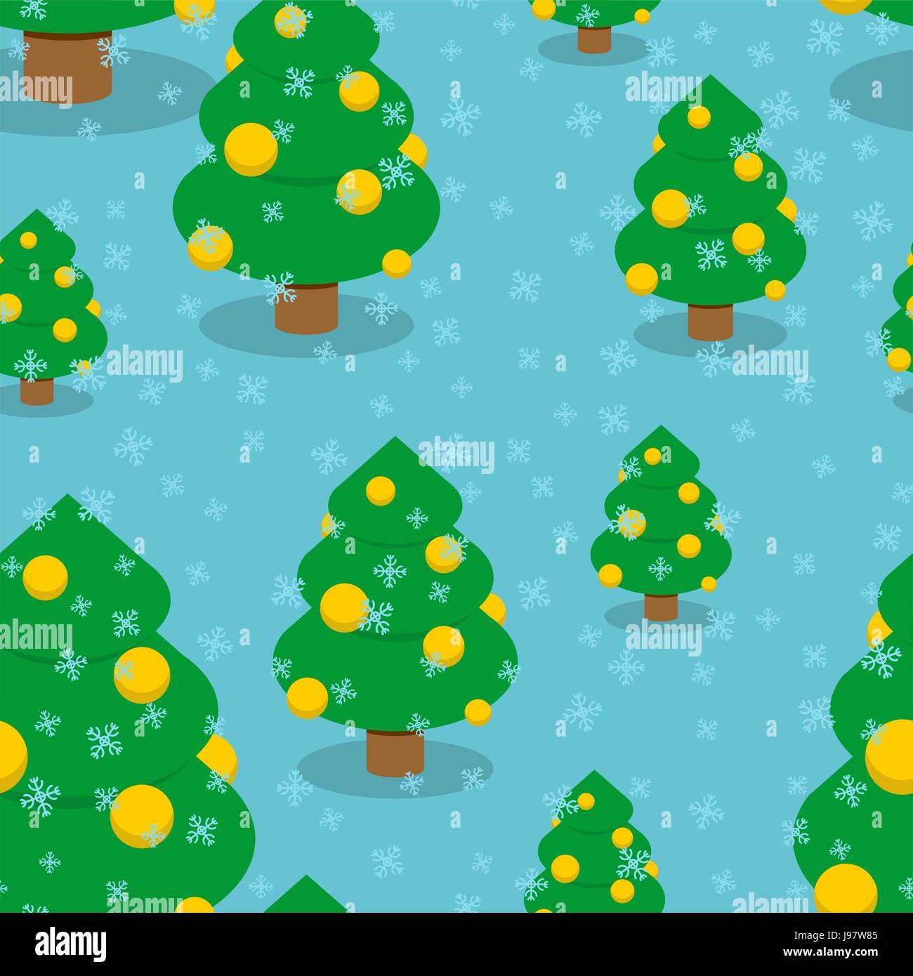 Christmas tree with balls seamless pattern. Winter forest texture ...