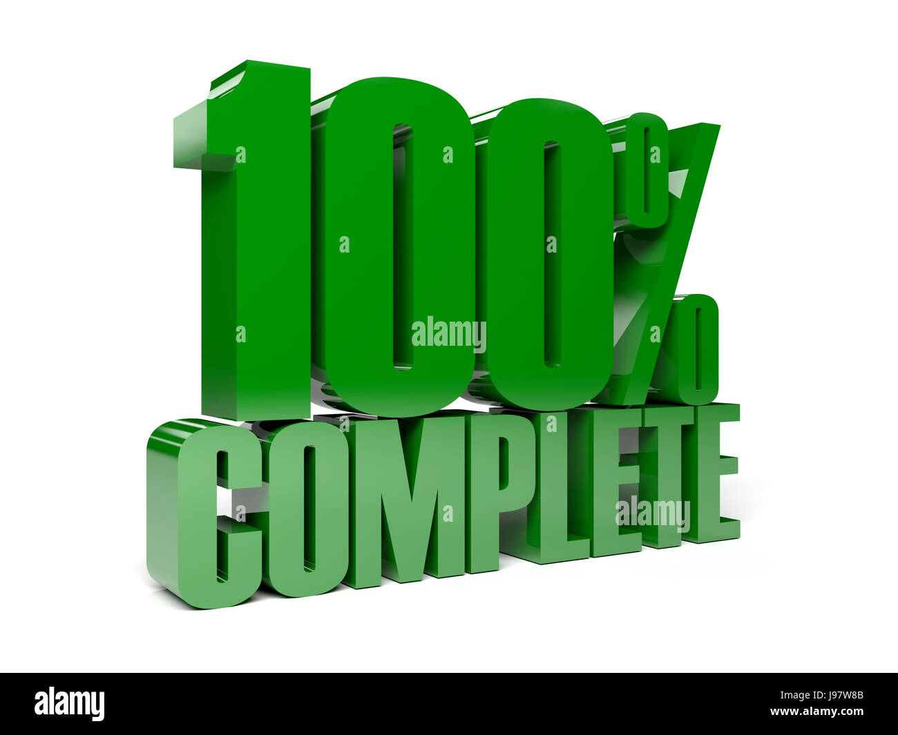 3D text 100% complete. Concept illustration Stock Photo - Alamy